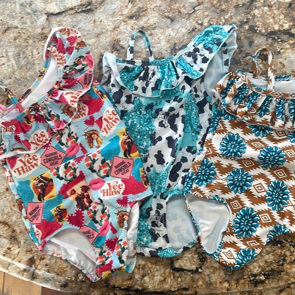 Razels | Swim | Girls Western Piece Swimsuits Cowgirl Turquoise ...